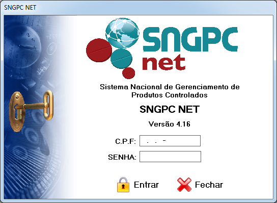 Tela de Entrada (login) [SNGPC NET]